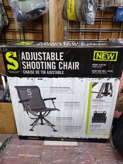 Adjustable Shooting Chair - Sealed in Box Unchecked - Baer Auctioneers ...