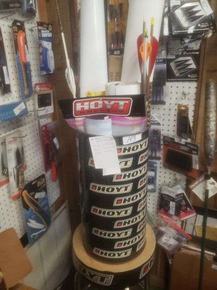 Hoyt Decals, Banner, Posters, Stool, And Trash Can - Baer Auctioneers ...
