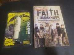 Autographed Wood Duck Call And Book - Baer Auctioneers - Realty, LLC