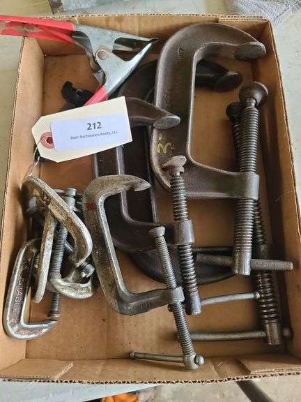 Box Lot: Clamps 11pcs - Baer Auctioneers - Realty, LLC