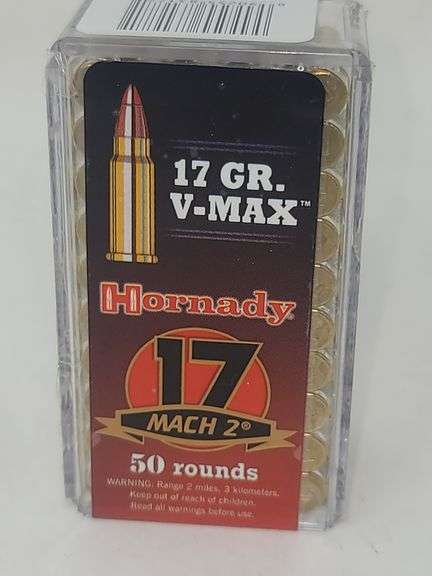 Box of 50 Hornady 17 V-Max - Baer Auctioneers - Realty, LLC