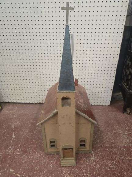 Handmade Folk Art Church (Approx 28" H x 17.5" L x 12" W) - Baer ...