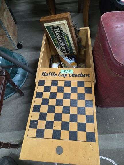 Checker Box W/ Beer Tap Handles & Sign - Baer Auctioneers - Realty, LLC