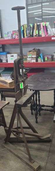 Antique Foot-Powered Mortising Machine - Baer Auctioneers - Realty, LLC