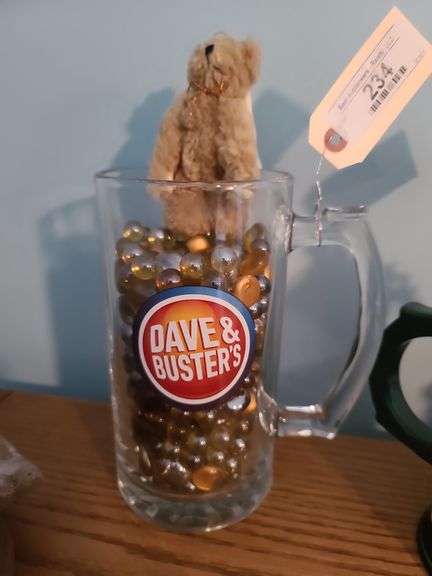 Angel Teddy, Dave and Buster's Giant Mug filled with Marbles - Baer ...