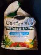 Collapsible Garden Cart with opened bag of Miracle Gro Garden Soil ...