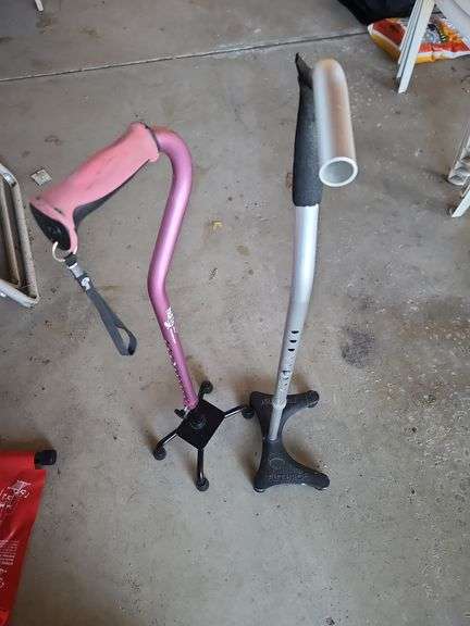 Medical Equipment: Six Canes, Walker, Portable Pedals, Grabber, Cane ...