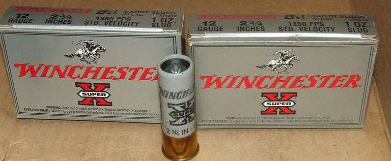 10 Rounds Winchester .50 Cal, 12 ga Sabot Slugs - Baer Auctioneers ...