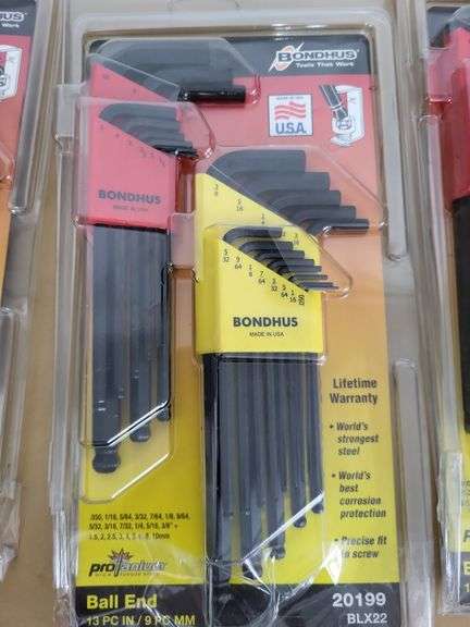 Bondhus Balldriver L Wrench Ends 13 Pc Inches & 9 Pc MM - Baer ...