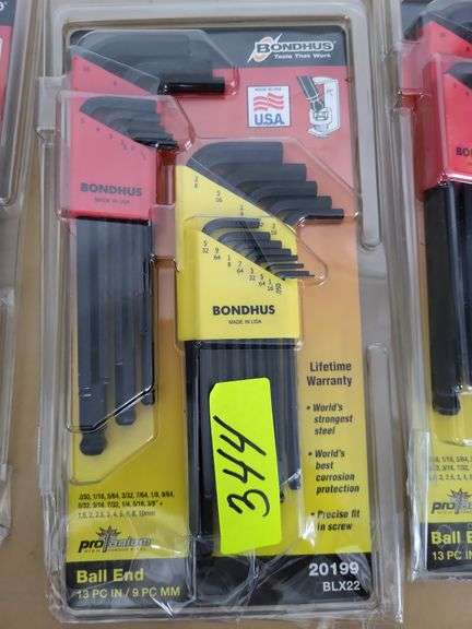 Bondhus Balldriver L Wrench Ends 13 Pc Inches & 9 Pc MM - Baer ...