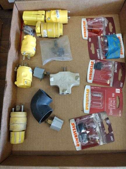 Lot of Electrical Cord Ends, Multi-Sockets, Bulbs, Adapters - Baer ...