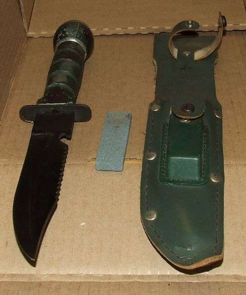 Survival Knife, Stone and Sheath. - Baer Auctioneers - Realty, LLC