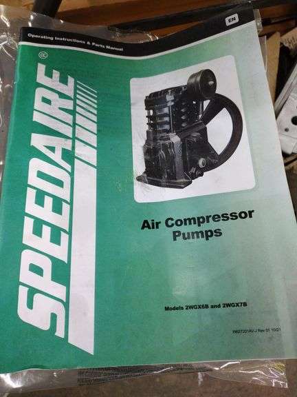NIB Speedaire Air Compressor Pump - Baer Auctioneers - Realty, LLC