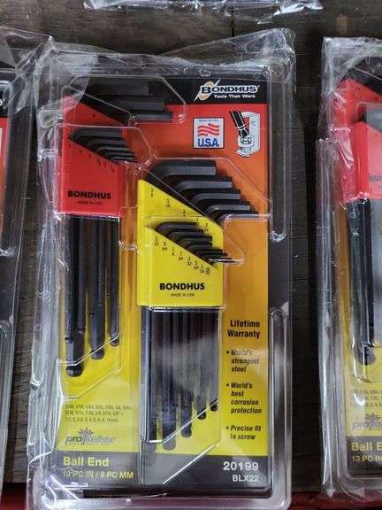 Bondhus Balldriver L Wrench Ends 13 Pc Inches & 9 Pc MM - Baer ...