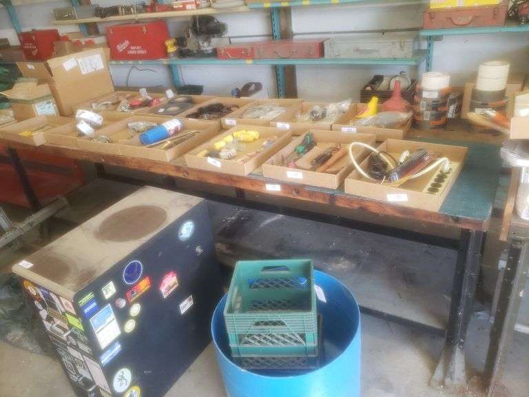 Wooden Top Work Bench (CONTENTS NOT INCLUDED) - Baer Auctioneers ...