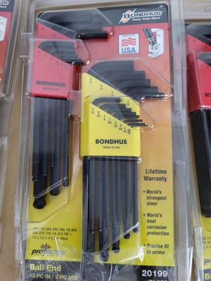 Bondhus Balldriver L Wrench Ends 13 Pc Inches & 9 Pc MM - Baer ...
