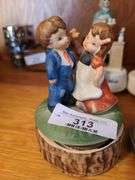 1969 Vtg Porcelain Boy & Girl Dancing Chadwick Miller Music Box Laras ...
