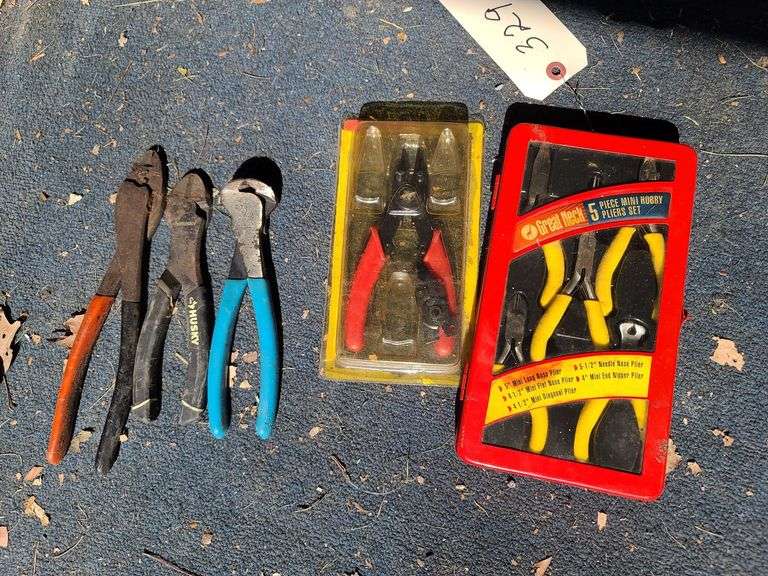 Great Neck Hobby Pliers Set, Snap Ring Pliers, and Three Cutter ...