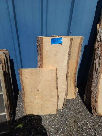 Three Small Slabs of 2inx 14in Maple, Two Approx. 34in and One Approx ...