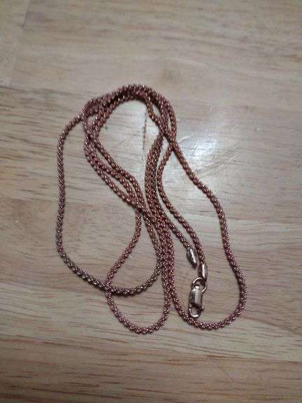 Copper Colored Chain Marked 925 Italy FAS - Baer Auctioneers - Realty, LLC
