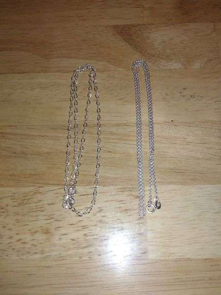 2 Necklace Chains Marked 925 NC - Baer Auctioneers - Realty, LLC