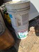 Potting Soil, Two Buckets, 5-Gallon Jug, Weed Killer, and Plastic ...