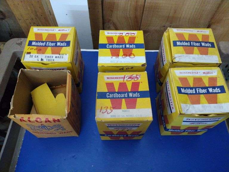 6 Boxes of Various Amounts of Winchester Fiber & Cardboard Wads for 20 ...
