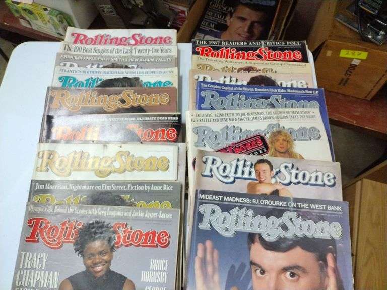 Box Of Rolling Stone Magazines - Baer Auctioneers - Realty, LLC