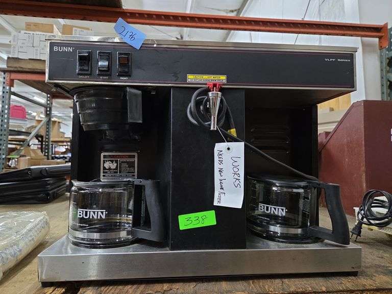 Bunn Double Pot Coffee Maker Works Needs New Inline Filter - Baer ...