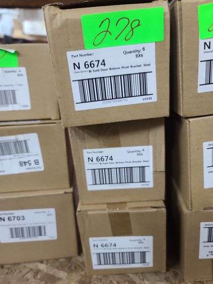 Three Boxes of Six NIB Bi-Fold Door Bottom Pivot Brackets, N6674 - Baer ...