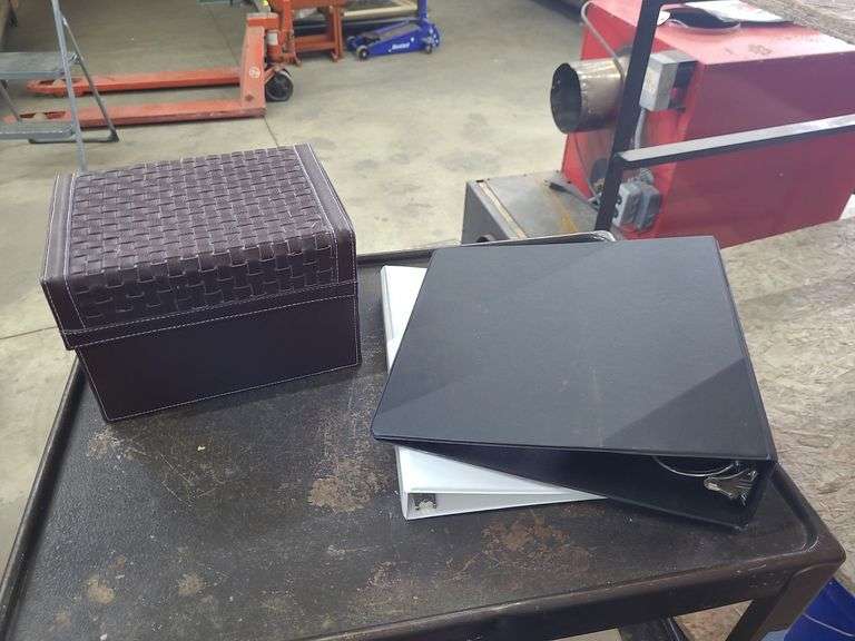 2 Metal Boxes, Leather Box, And 2 Binders - Baer Auctioneers - Realty, LLC