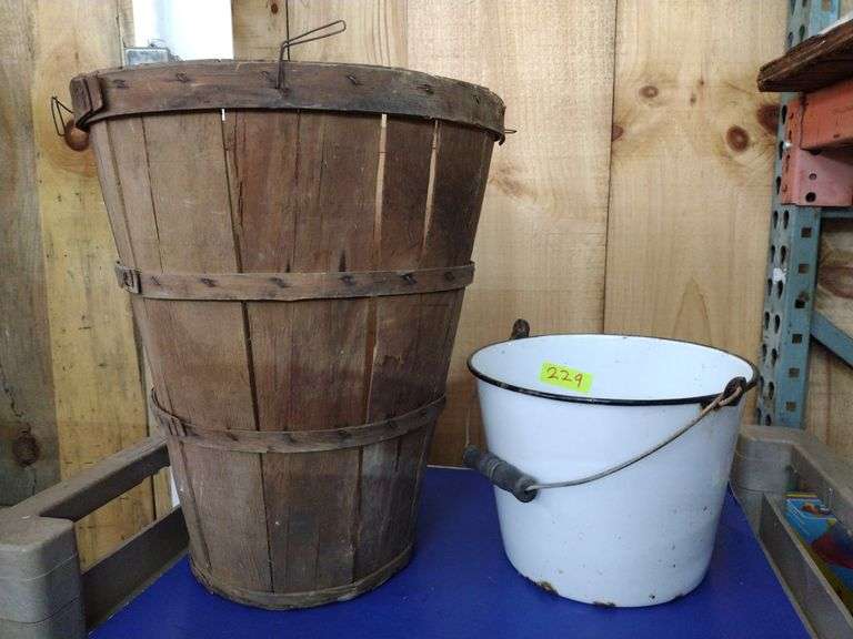 Enameled Bucket & Produce Basket - Baer Auctioneers - Realty, LLC