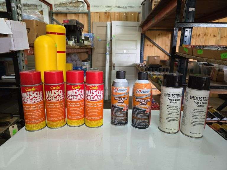 8 New Cans of Muscle Grease, Inner Slide Lube, Carb & Choke Cleaner ...