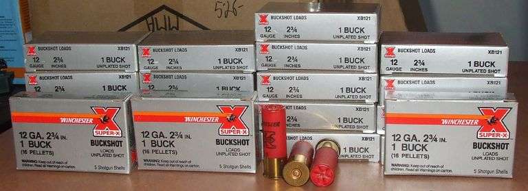 100 Rounds Winchester 12 ga No 1 Buck - Baer Auctioneers - Realty, LLC