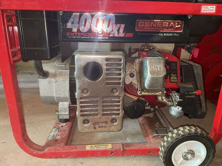 4000XL Extended Line 7.8 HP Generac OHVI Engine - Baer Auctioneers ...