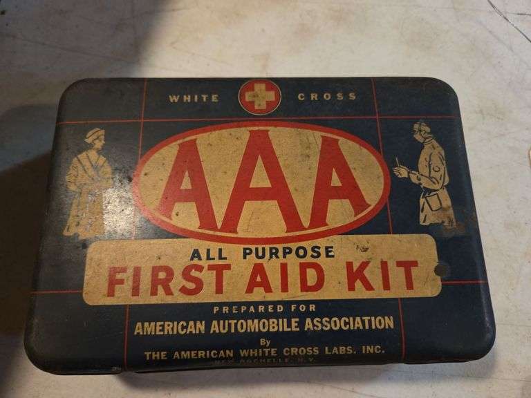 Vintage Metal AAA First Aid Kit - Baer Auctioneers - Realty, LLC