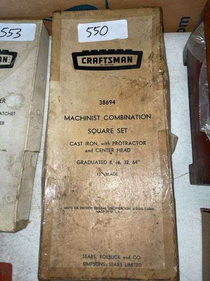 Craftsman Machinist Combination Square Set - Baer Auctioneers - Realty, LLC
