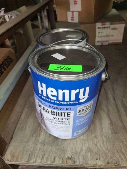 2 .90 Gal. Henry Dura-Brite White Elastomeric Roof Coating - Baer ...