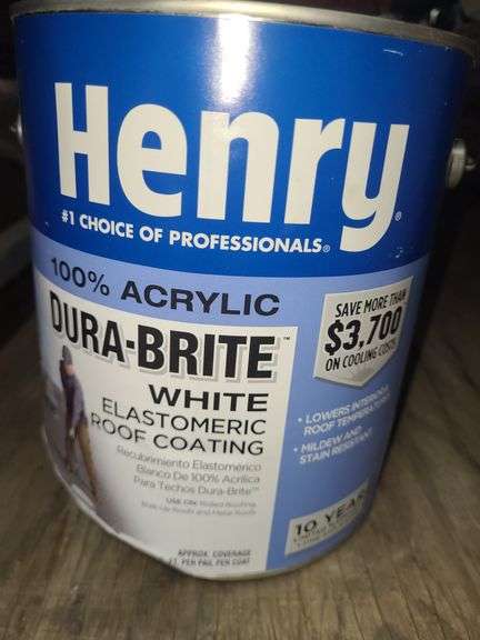 2 .90 Gal. Henry Dura-Brite White Elastomeric Roof Coating - Baer ...