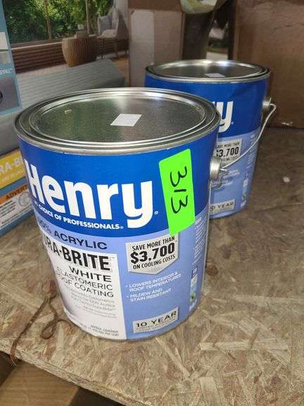 2 .90 Gal. Henry Dura-Brite White Elastomeric Roof Coating - Baer ...