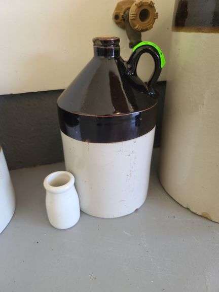 Small Crock Jug, Approx. 12x6 and Small Hall Milk Bottle - Baer ...