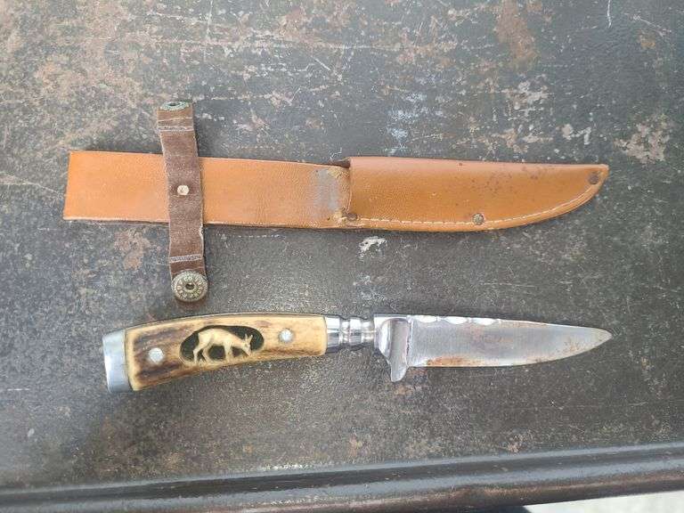 Knife With Leather Sheath (Some Rust) - Baer Auctioneers - Realty, LLC