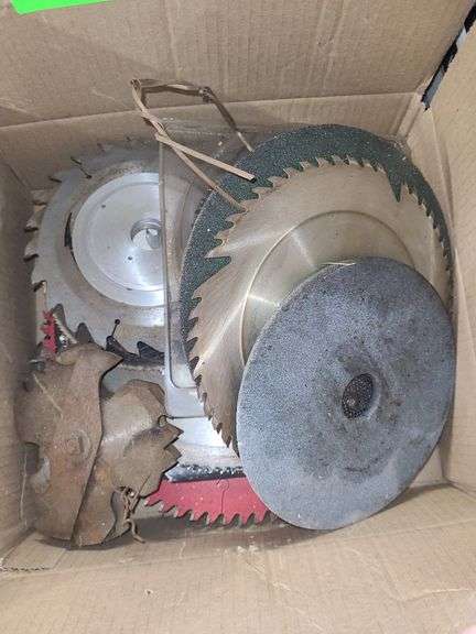 Box Of Saw Blades, Sanding Disks, And Wire Brushes - Baer Auctioneers ...