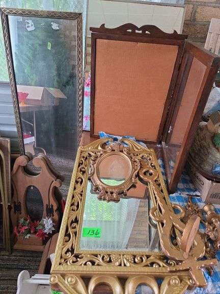 6 Assorted Mirrors & 3 Candle Holders - Baer Auctioneers - Realty, LLC