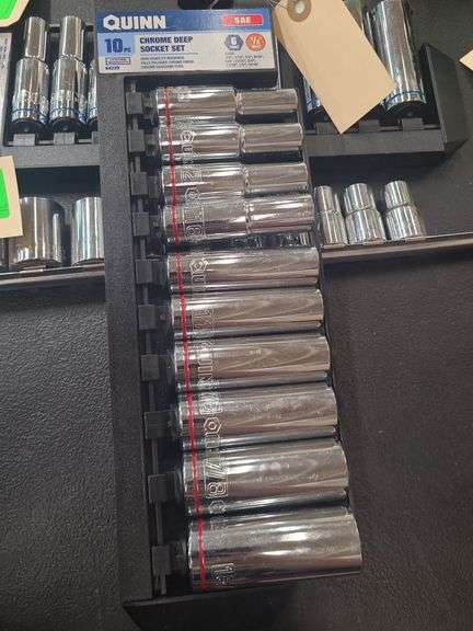 Quinn ½" Drive 10 Piece Chrome Deep Socket Set - Baer Auctioneers ...