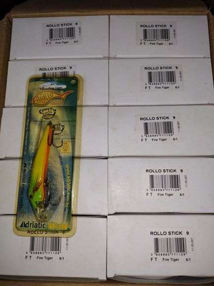 Box of 120 PCs Rollo Stick Fire Tiger 9 Lures - Baer Auctioneers ...