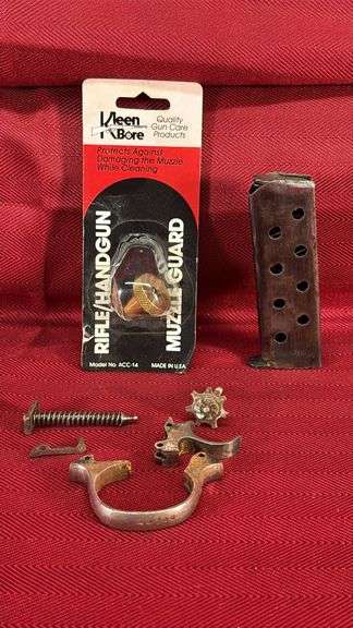 Vintage 32 ACP? Mag, Kleen Bore ACC-14 Muzzle Guard, Trigger Parts, Etc ...