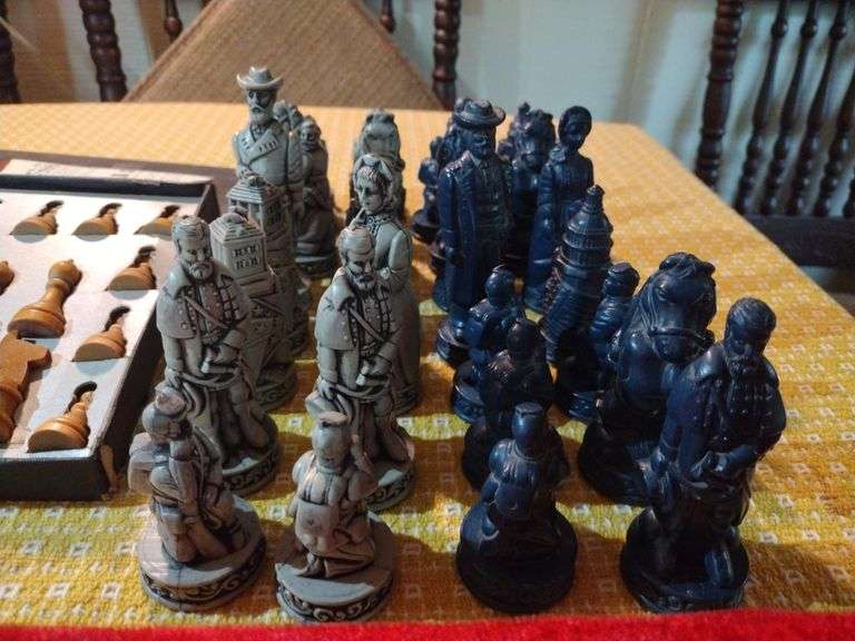 Carved Stone Chess Set, North & South Chess Pcs, Wooden Chess Pcs ...