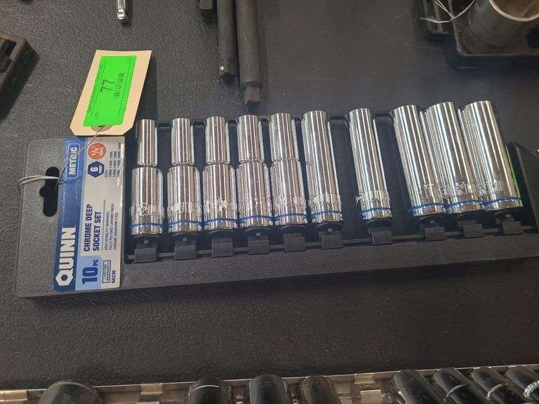 Quinn 10 Pc. ½" Drive Chrome Deep Socket Set - Baer Auctioneers ...
