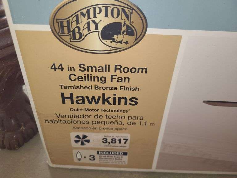 Hampton Bay 44" Small Room Ceiling Fan (New In Box) - Baer Auctioneers ...